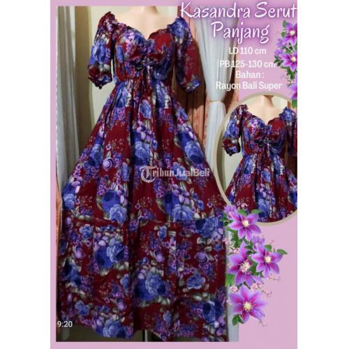 Dress Kasandra Serut Panajang Bahan Rayon Super Nyaman di Surabaya ... Dress Kasandra Serut Panajang Bahan Rayon Super Nyaman di Surabaya ...